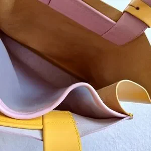 Furla | Bags | Furla Leather Tote Buttery Soft Girl Bag Pink Yellow ...